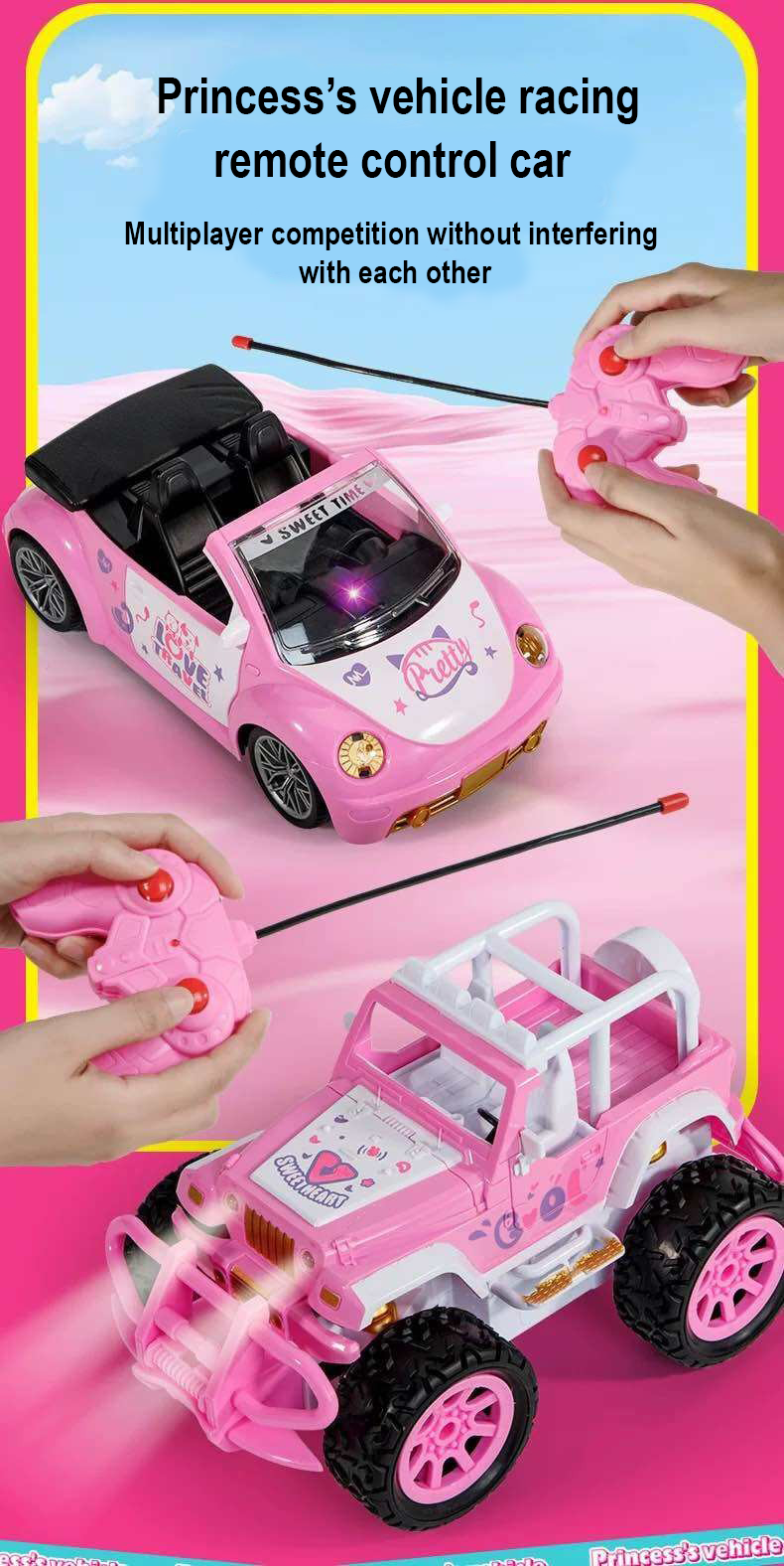Remote Controlled Convertible Barbie Toy Car I Pink Toy Car I Suitable ...