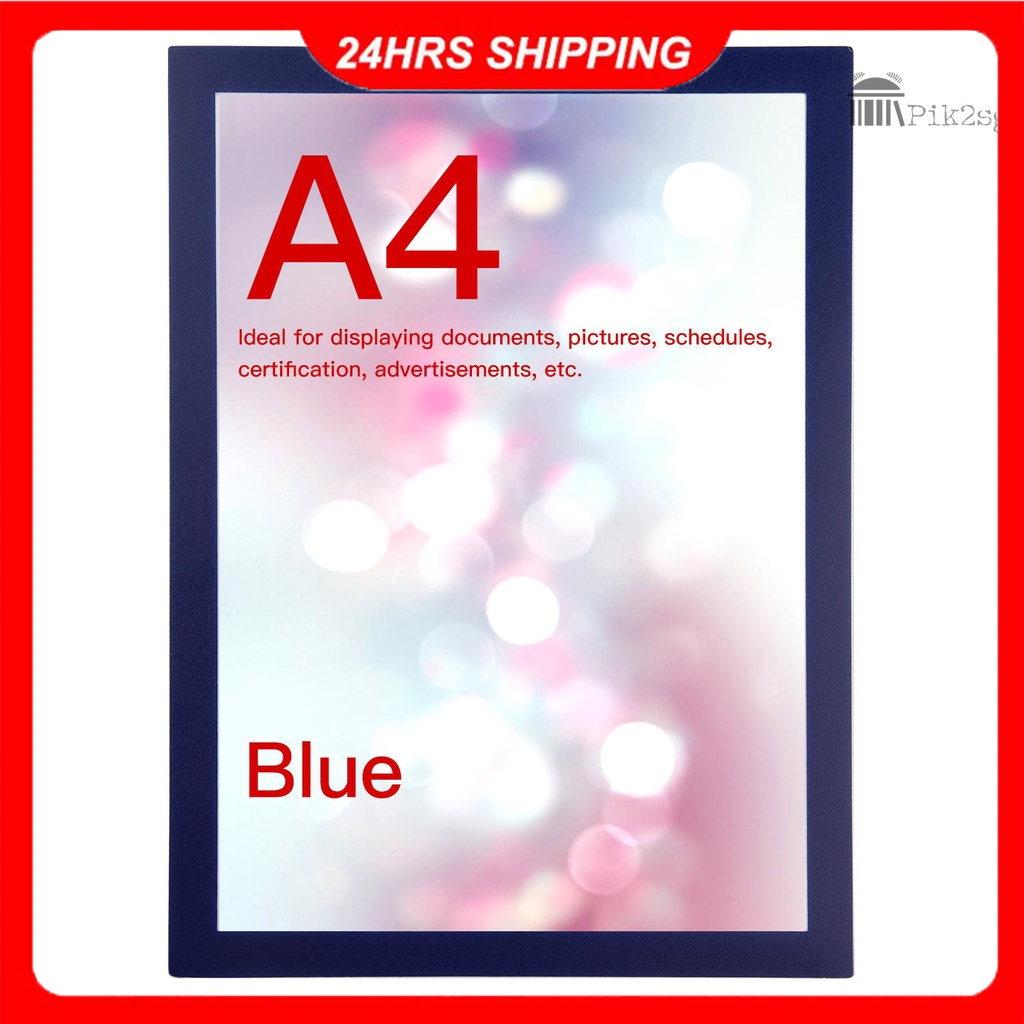 [pik2sg] A4 Document Sign Holder Frosted Magnetic File Frame PVC Poster ...